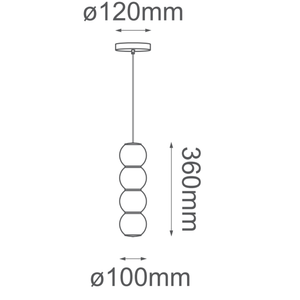 Lámpara Colgante TRIBECA LED 12W 960lm 3000K Oro – QUOR