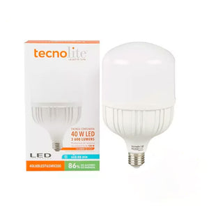 Foco LED 40W 3600 Lúmenes 100-240V 6500K E27 – Tecnolite